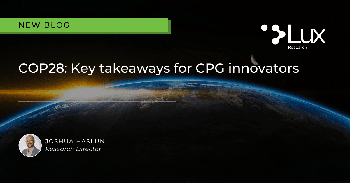 COP28: Key takeaways for CPG innovators - Lux Research