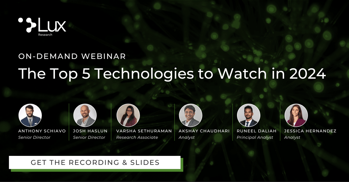 The Top 5 Technologies to Watch in 2024 - Lux Research