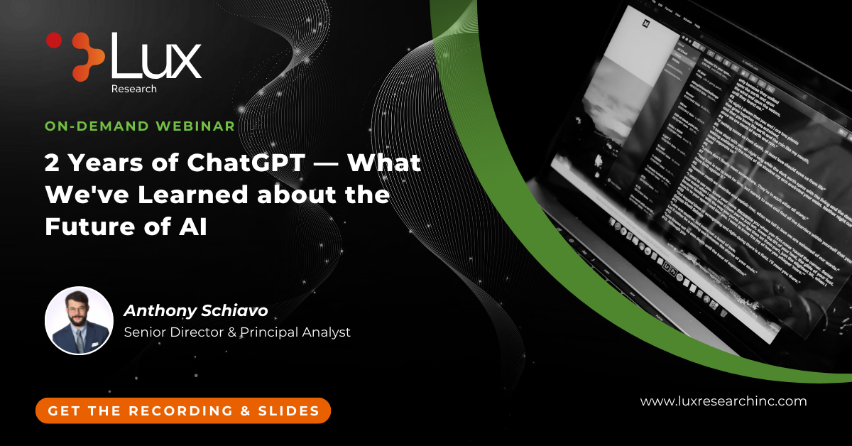 2 Years of ChatGPT — What We've Learned about the Future of AI - Lux Research