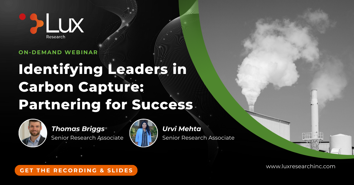 Identifying Leaders in Carbon Capture: Partnering for Success - Lux ...